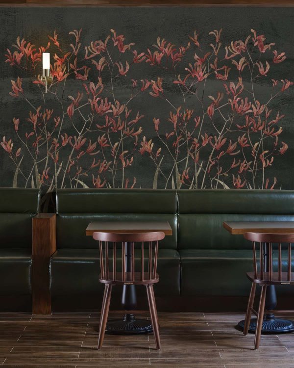 Bloom, Earthy Botanical Stems Wallpaper Mural - Magicdecor