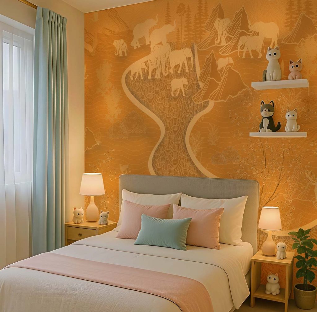 Elaris, Ancient Tale in Gold Wallpaper Mural - Magicdecor