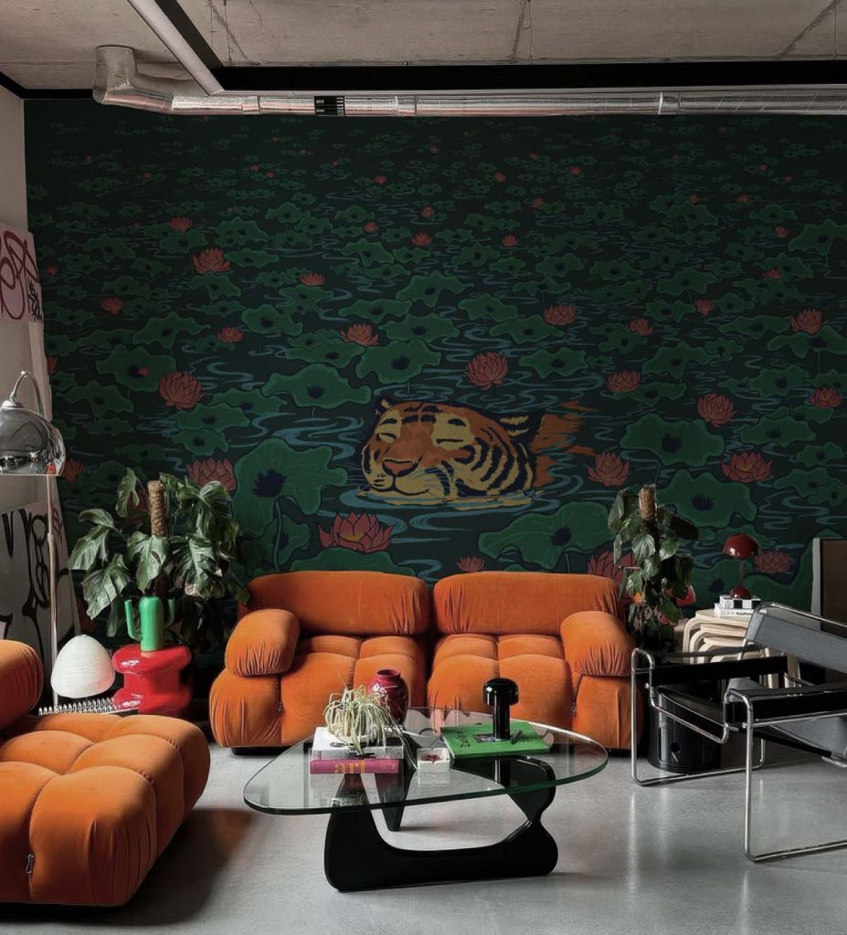 Nirvana Bloom, Lilyshade Tiger Wallpaper Mural - Magicdecor