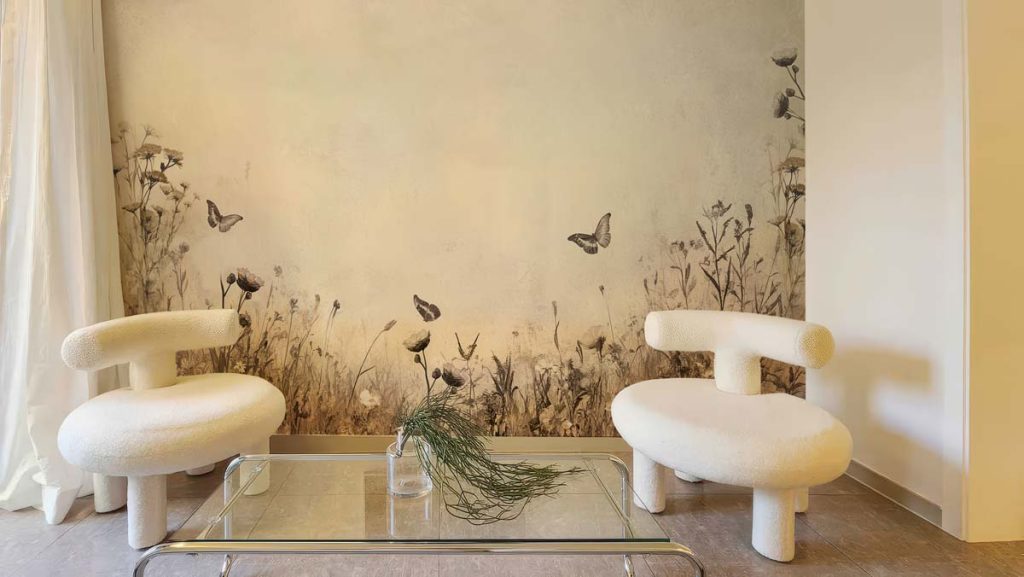Whispering Meadow, Butterfly Field Wallpaper Mural - Magicdecor