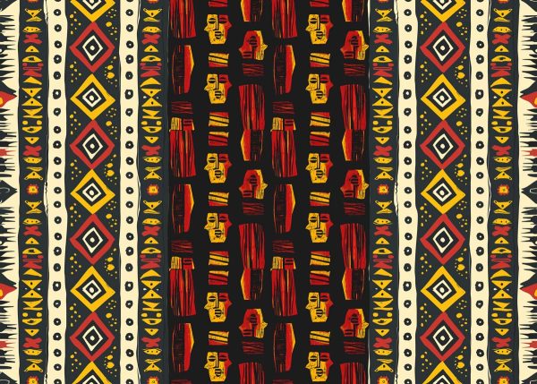 Zambora, Afro American Pattern Wallpaper - Magicdecor