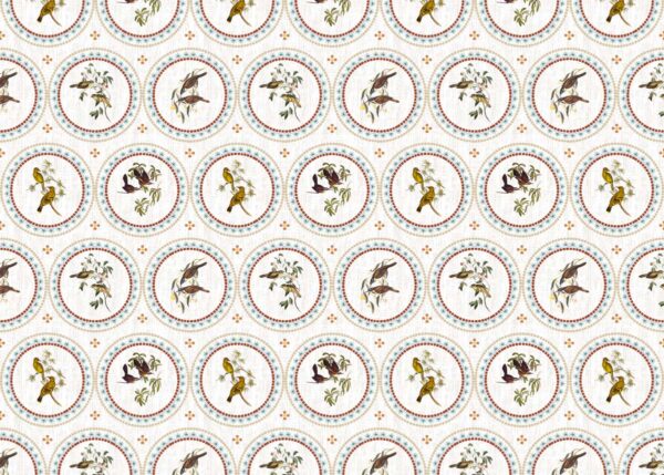 Birdora, Timeless Avian Circle Motif Wallpaper - Magicdecor